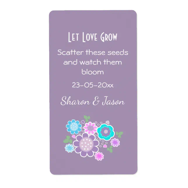 Wedding Favor Seed Pack Label Spring Flowers | Zazzle