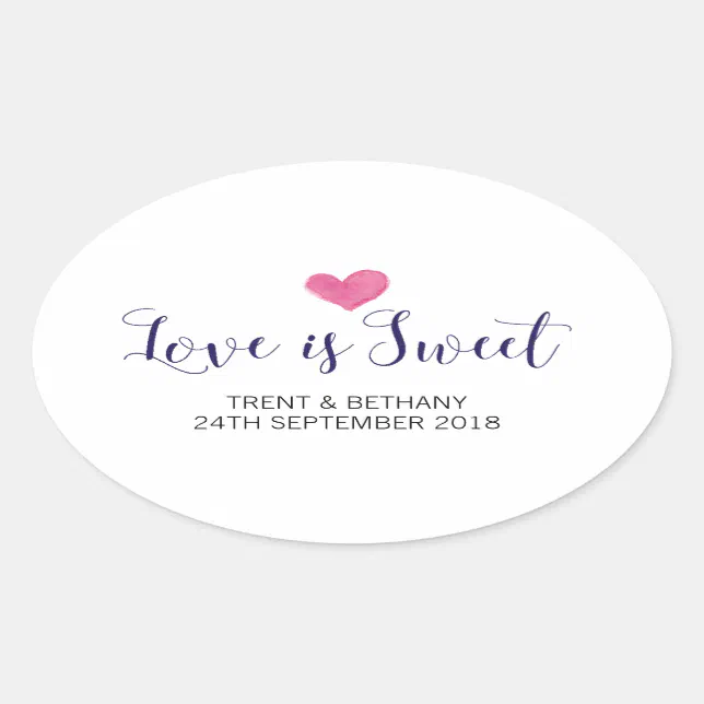 Wedding Favor Stickers Love is Sweet | Zazzle