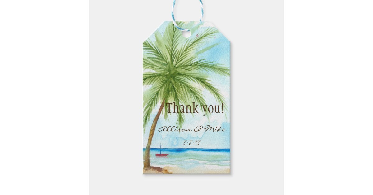 Wedding Favor Tags- Tropical Beach Gift Tags | Zazzle