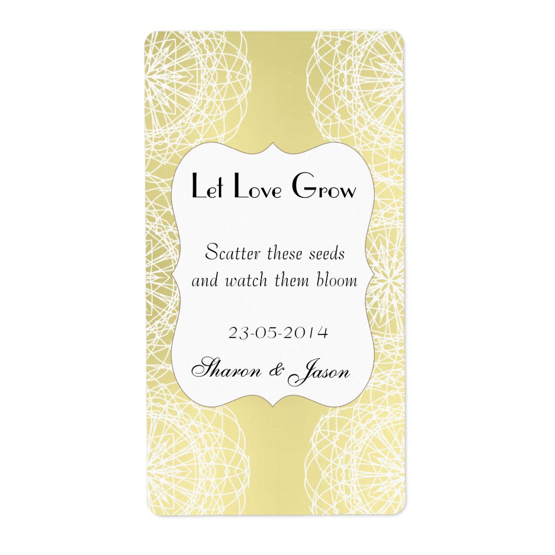 Wedding Favors Seed Packet Labels Let Love Grow | Zazzle
