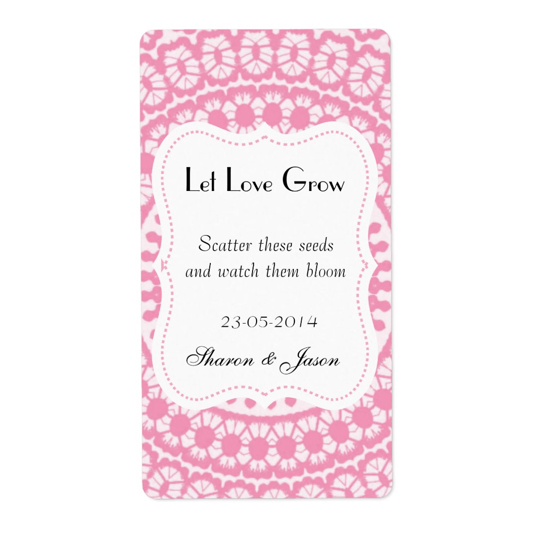 Wedding Favors Seed Packet Labels Let Love Grow | Zazzle