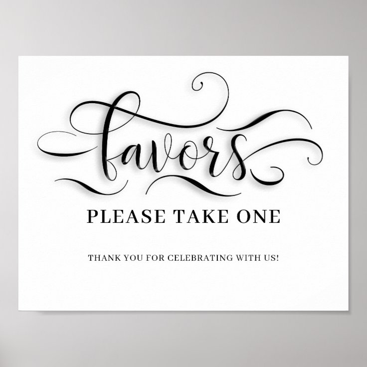 Wedding Favors Sign Please Take One | Zazzle