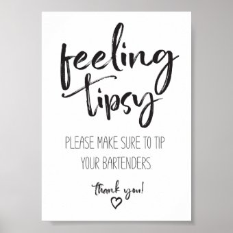 Wedding Feeling Tipsy Poster | Zazzle