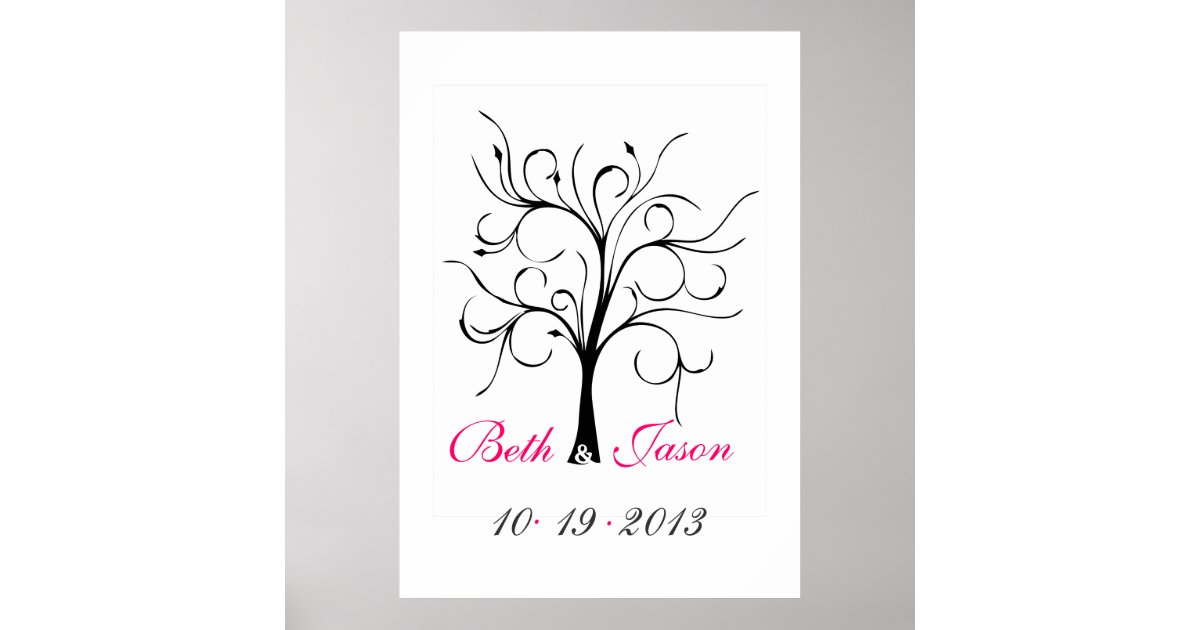 Wedding Finger Print Tree | Zazzle
