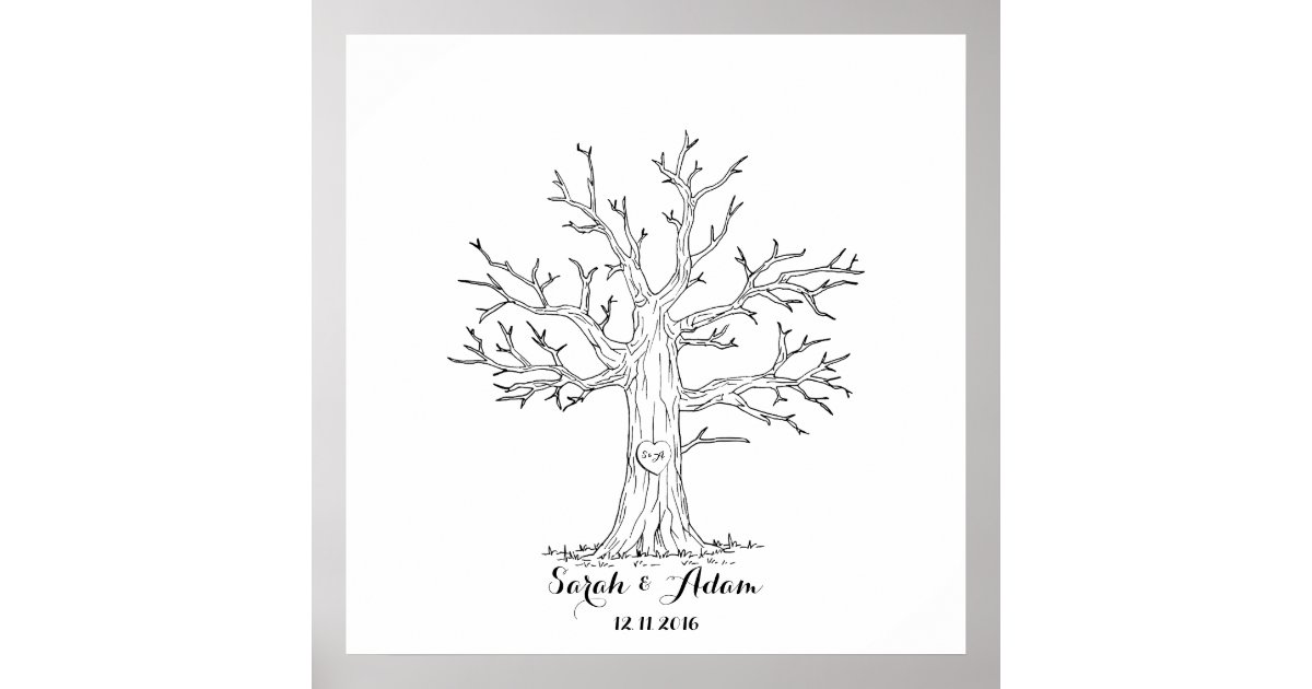 Wedding Fingerprint Tree - a great guestbook | Zazzle