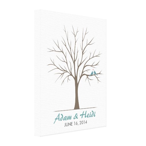 Wedding Fingerprint Tree – Classic Love Birds Canvas Print | Zazzle