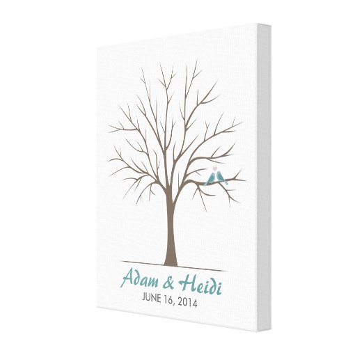 Wedding Fingerprint Tree – Classic Love Birds Canvas Print | Zazzle