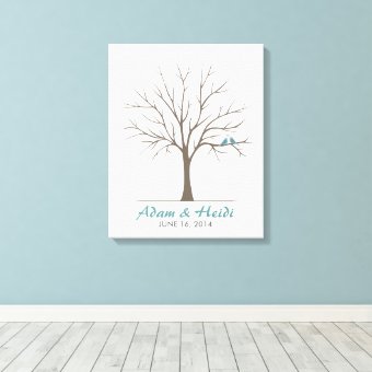 Wedding Fingerprint Tree – Classic Love Birds Canvas Print | Zazzle