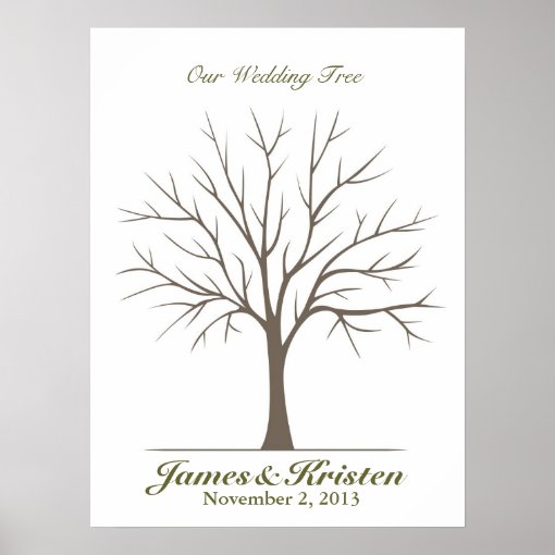 Wedding Fingerprint Tree – Classic Poster | Zazzle