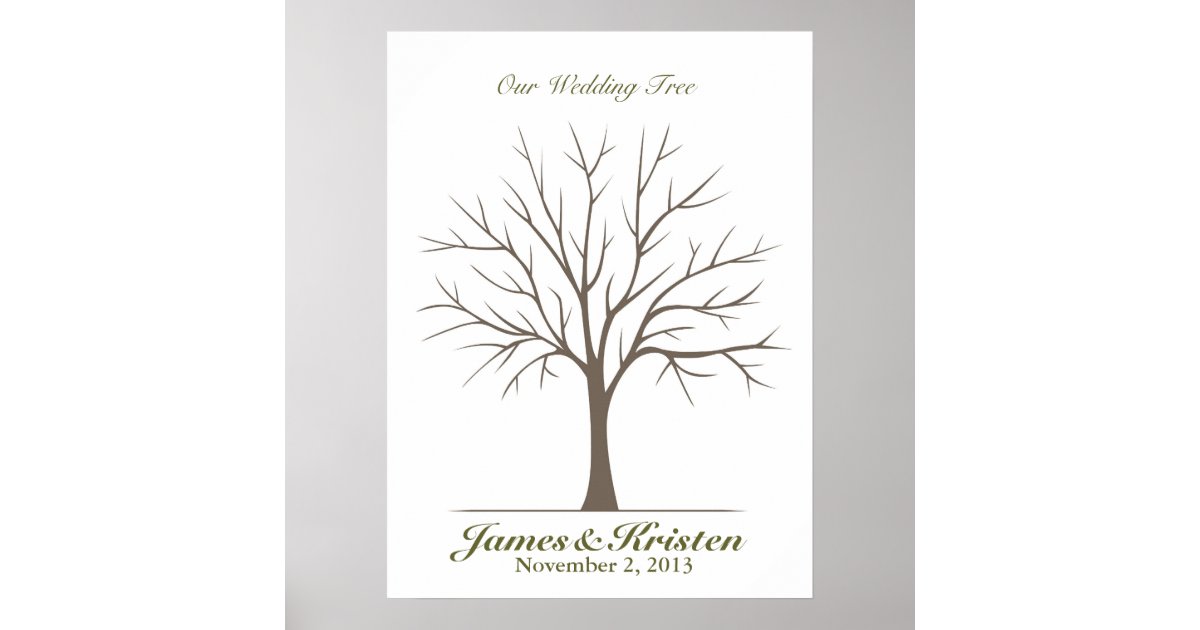 Wedding Fingerprint Tree – Classic Poster | Zazzle
