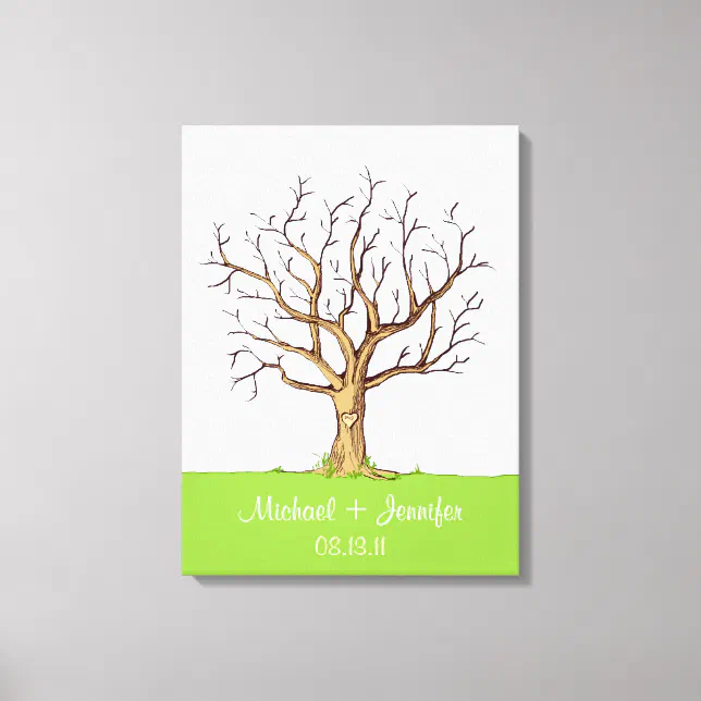 Wedding Fingerprint Tree (Color) Canvas Print | Zazzle