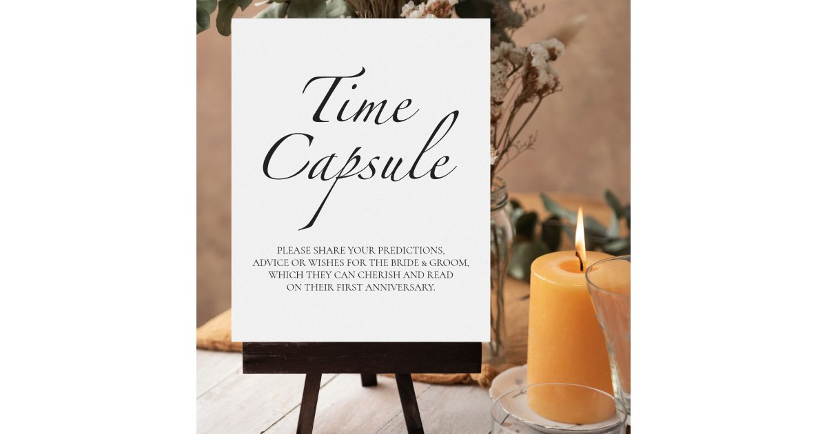 Wedding First Anniversary Time Capsule Sign | Zazzle