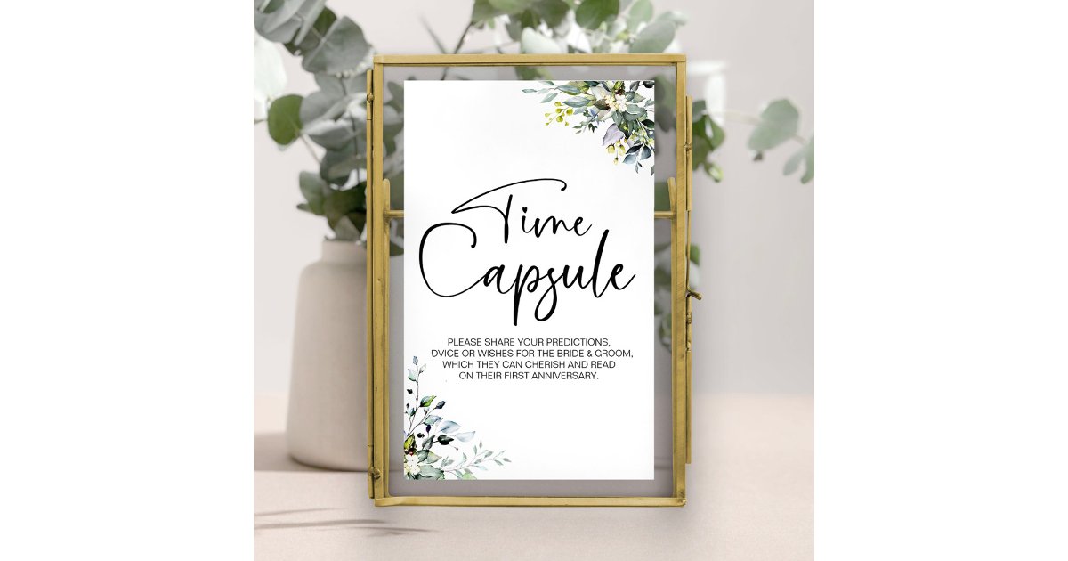 Wedding First Anniversary Time Capsule Sign | Zazzle