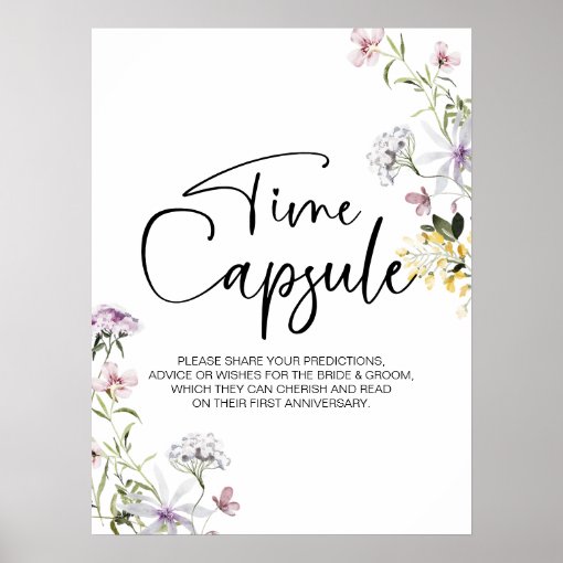 Wedding First Anniversary Time Capsule Sign | Zazzle