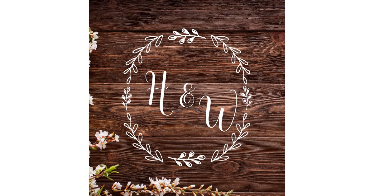 Wedding Floor Monogram in White Floral Floor Decals | Zazzle