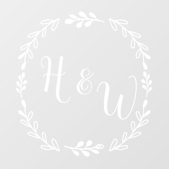 Wedding Floor Monogram in White Floral Floor Decals | Zazzle