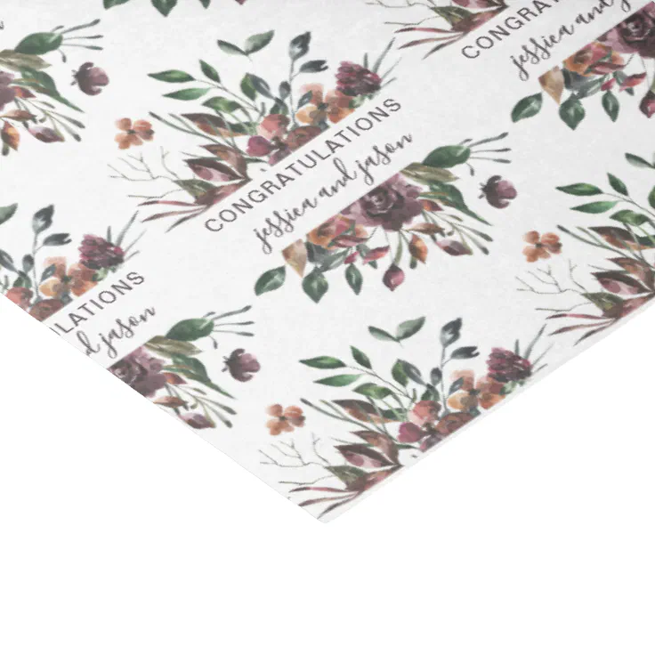 Wedding Floral Tissue Paper | Zazzle