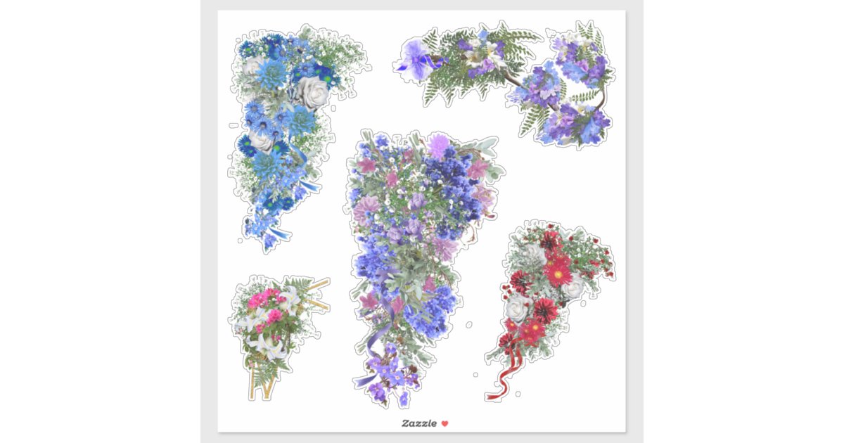 Wedding Flower Bouquets Sticker | Zazzle