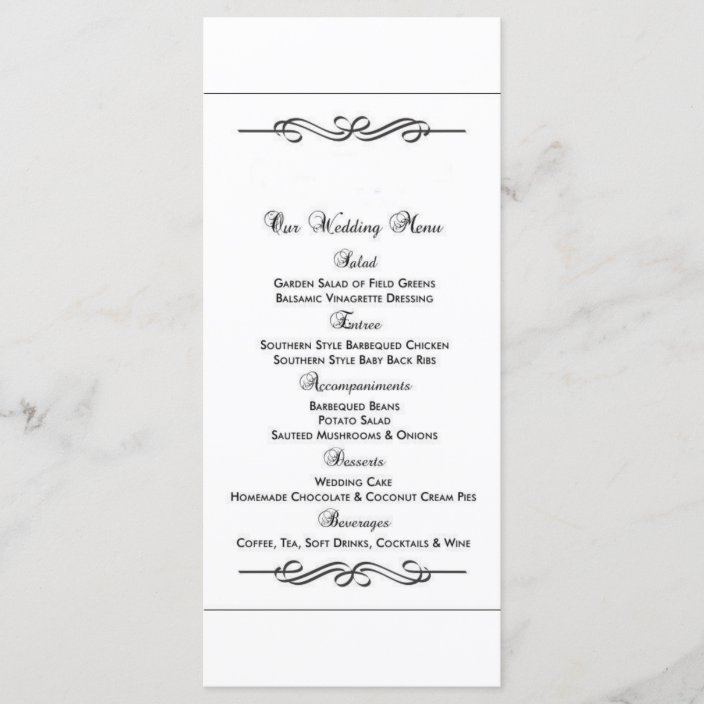 Wedding Food Menu | Zazzle.com