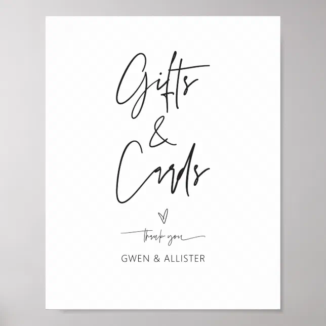 Wedding Gift Card Sign Table Reception Poster G400 | Zazzle