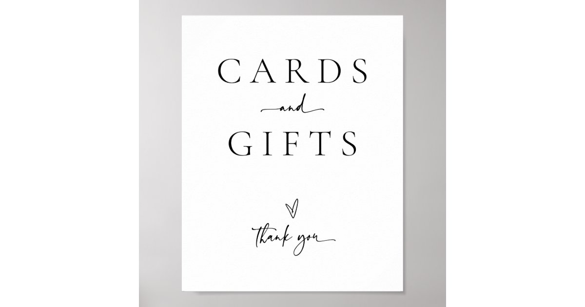 Wedding Gifts Table Sign Cards Table Poster B613 | Zazzle