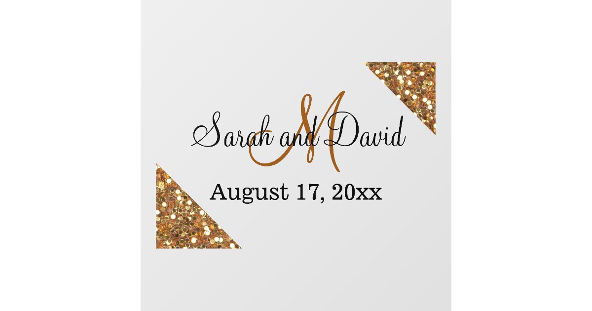 Wedding Gold Floor Decal Dance Floor Monogram | Zazzle