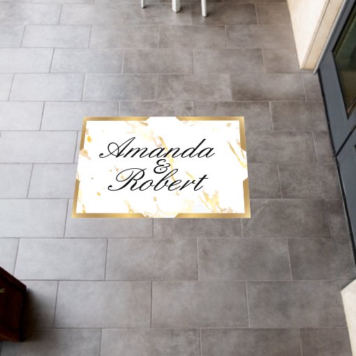 Wedding Gold Personalised Name Floor Decal | Zazzle