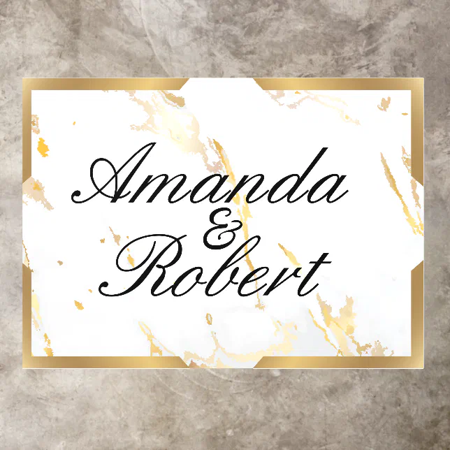 Wedding Gold Personalised Name Floor Decal | Zazzle