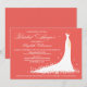 Wedding Gown Bridal Party Invitation (coral) | Zazzle