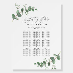 Wedding greenery Eucalyptus botanical seating plan Foam Board | Zazzle