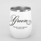 Wedding Groom Typography Script Custom Tumbler | Zazzle