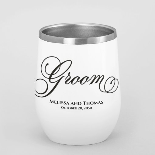 Wedding Groom Typography Script Custom Tumbler | Zazzle