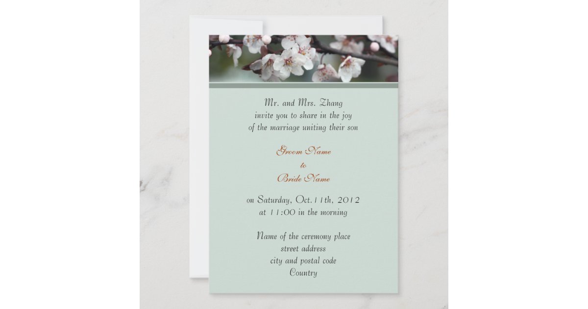 wedding, Groom's parents invitation plum flowers | Zazzle