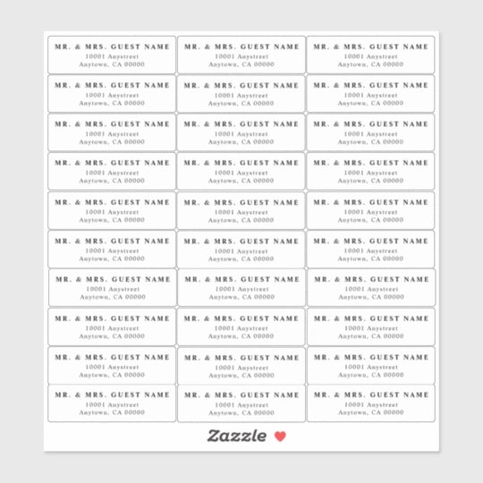Wedding Guest Address Labels | Zazzle.com