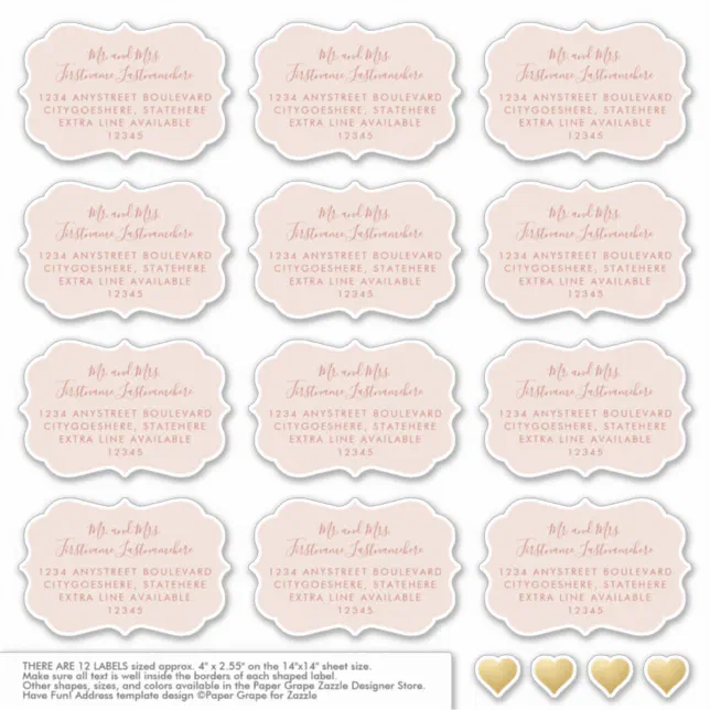 Wedding Guest Address Sticker Bracket Terracotta | Zazzle