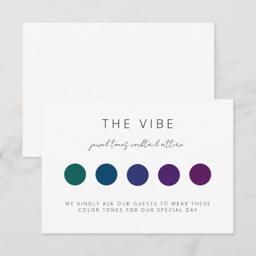Wedding Guest Attire Card with Color Palette | Zazzle