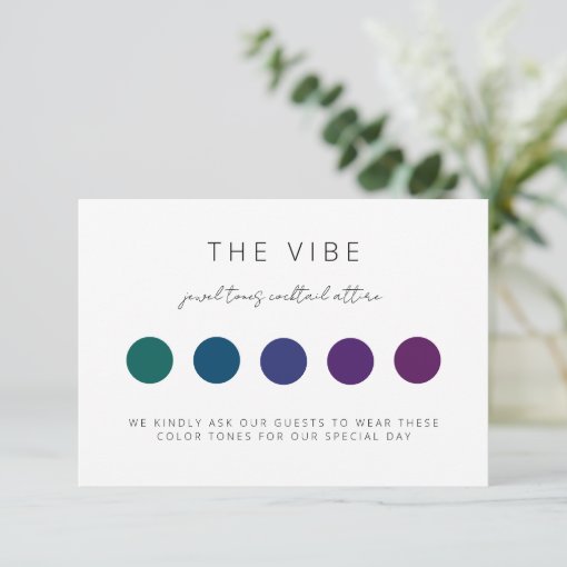 Wedding Guest Attire Card with Color Palette | Zazzle