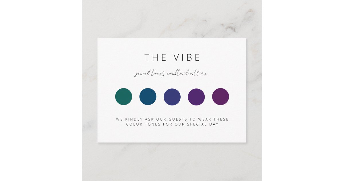 Wedding Guest Attire Card with Color Palette | Zazzle