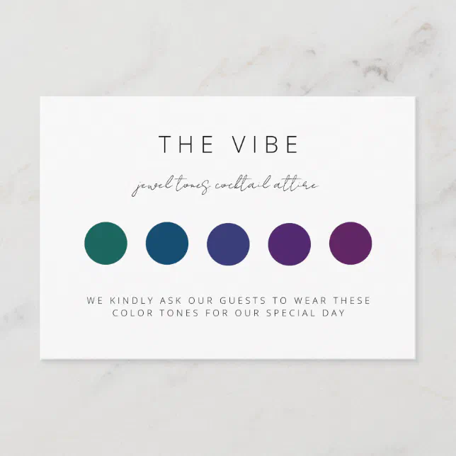 Wedding Guest Attire Card with Color Palette | Zazzle