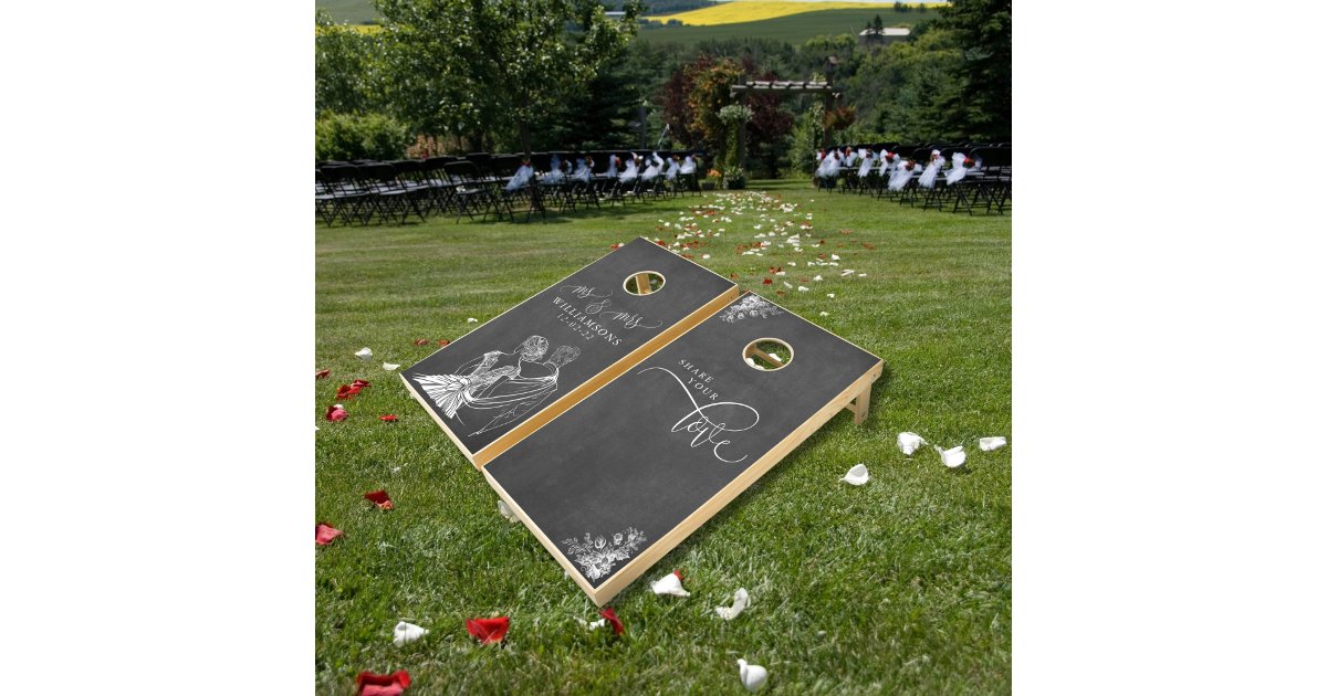 Wedding Guest Book Alternative Elegant Mr & Mrs Cornhole Set | Zazzle