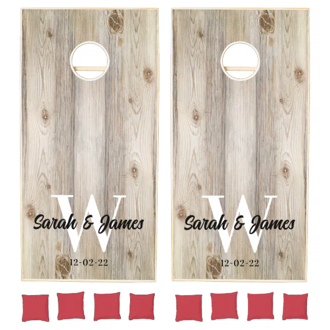 Wedding Guest Book Alternative Rustic Weathered Cornhole Set | Zazzle