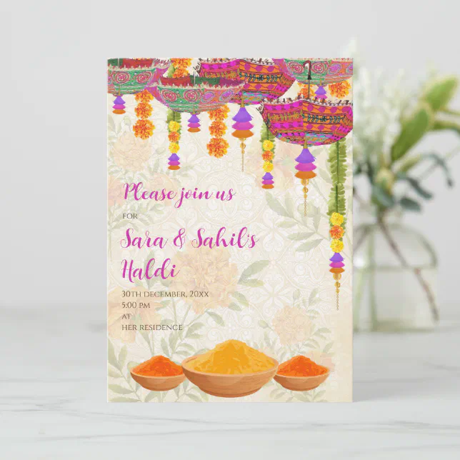 Wedding Haldi invite & Indian Haldi invitations | Zazzle