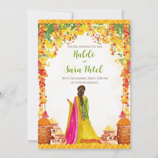 Wedding Haldi invite & Pithi invite Haldi ceremony | Zazzle