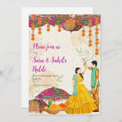 Wedding Haldi invites & Haldi invitations | Zazzle