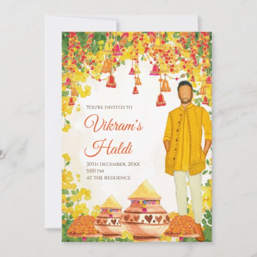 Wedding Haldi invites & Indian wedding cards | Zazzle