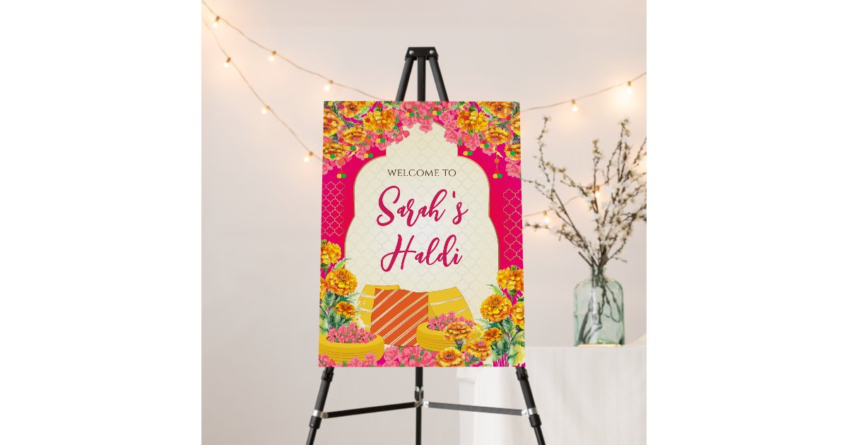 Wedding Haldi posters & Haldi Welcome Signs | Zazzle
