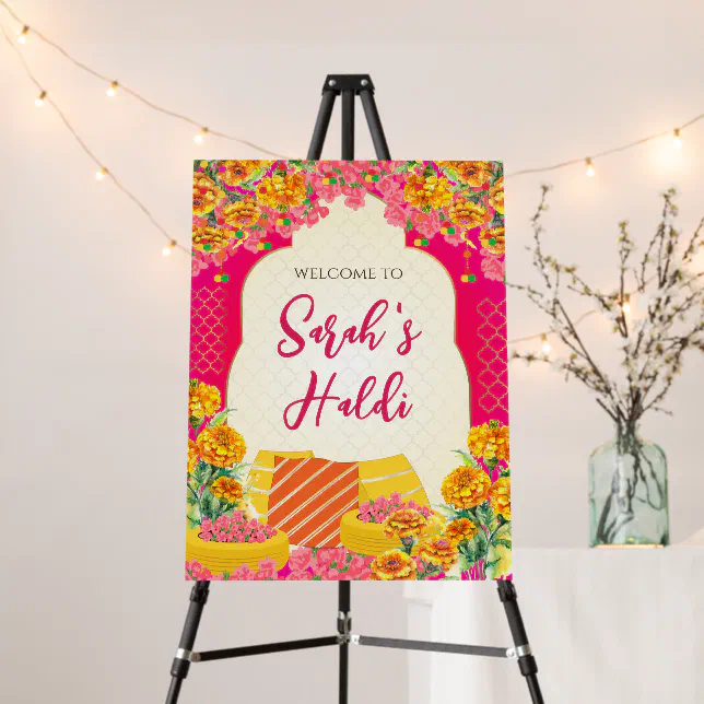 Wedding Haldi posters & Haldi Welcome Signs | Zazzle