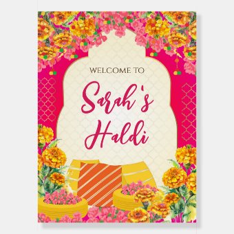 Wedding Haldi posters & Haldi Welcome Signs | Zazzle