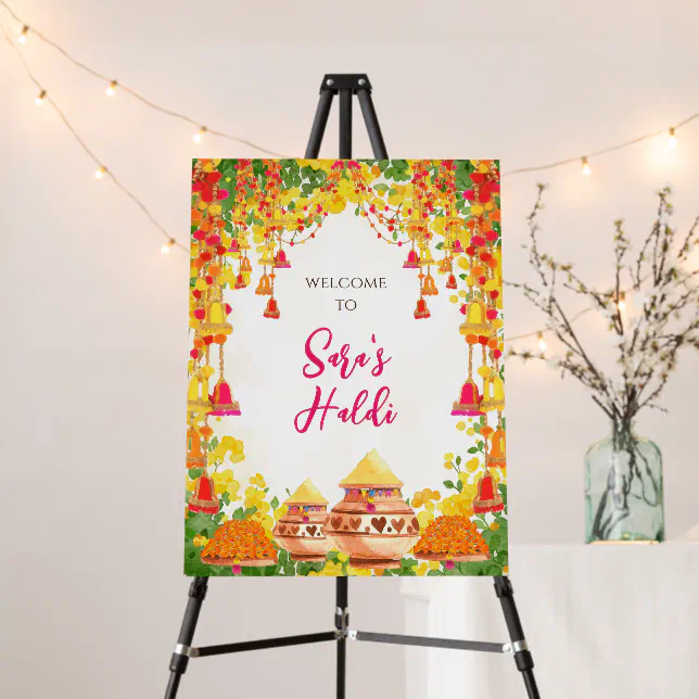 Wedding Haldi signs as Haldi decoration sign | Zazzle