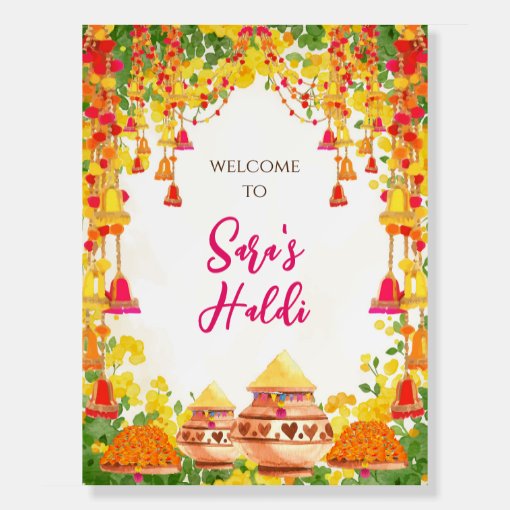 Wedding Haldi signs as Haldi decoration sign | Zazzle